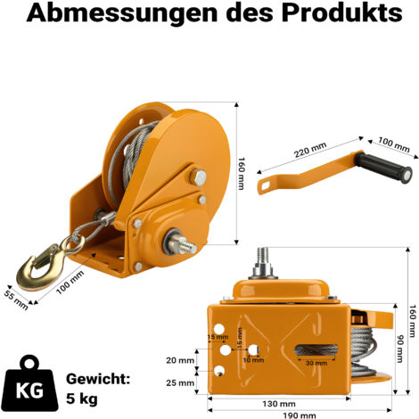 Treuil pour bateau et auto mécanique avec manivelle ergonomique ...