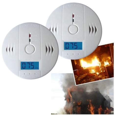 2x avvertimento allarme rilevatore di gas CO monossido di carbonio ...