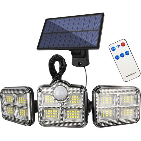 Luci solari da esterno con sensore di movimento, girevoli a 360°, impermeabili IP65, 122 LED