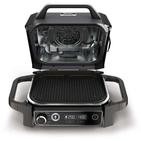 Ninja Woodfire Elektro Grill Heißluft-Funktion Schwarz, Silber (matt)