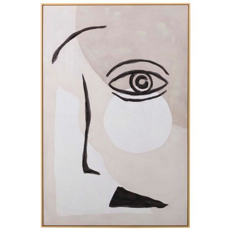 Cuadro Cara Con Marco Beige 80x4x120 Cm