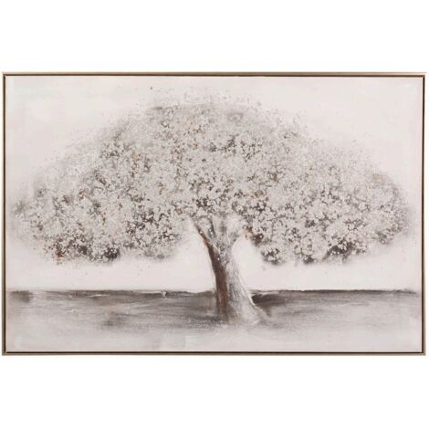 Cuadro Arbol Con Marco Champagne 120x4x80 Cm
