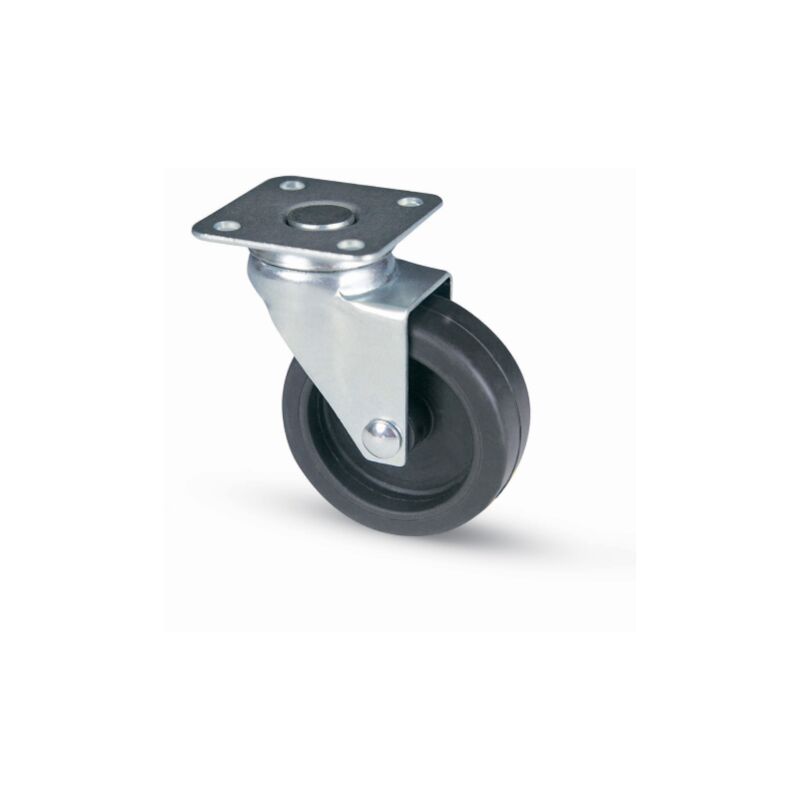 Roue en caoutchouc Art.220 Connexion 40 mm avec plaque carre'e 40x40 mm ...