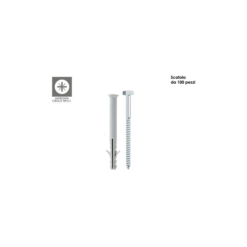 Ancrages en nylon allonge's Tecfi 100 10x160 avec deux ailes Vis a ...