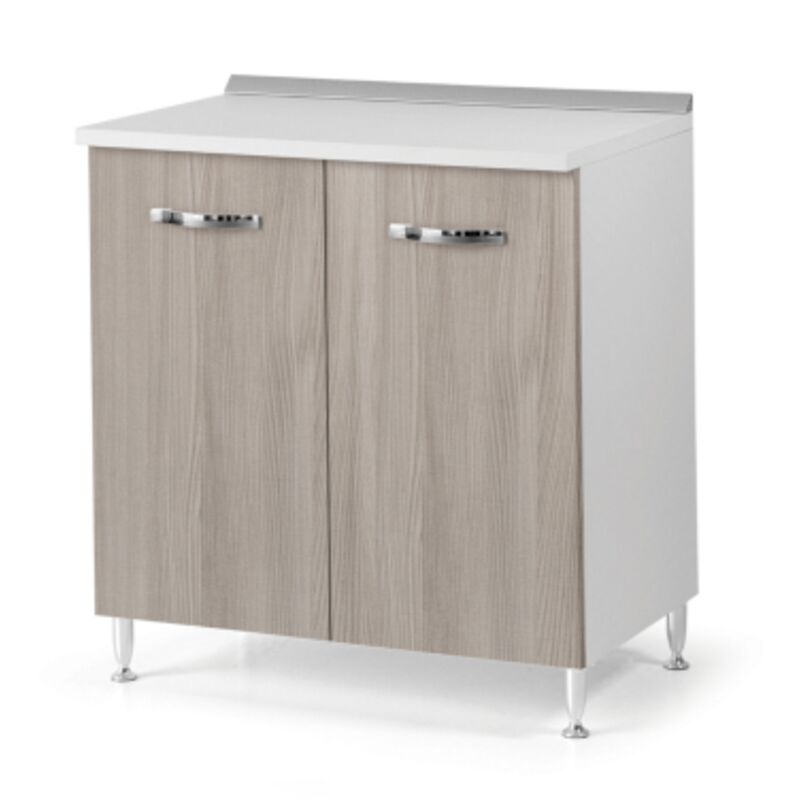 Kit meuble bas avec 2 portes pour cuisine e'quipe'e finitions orme ...