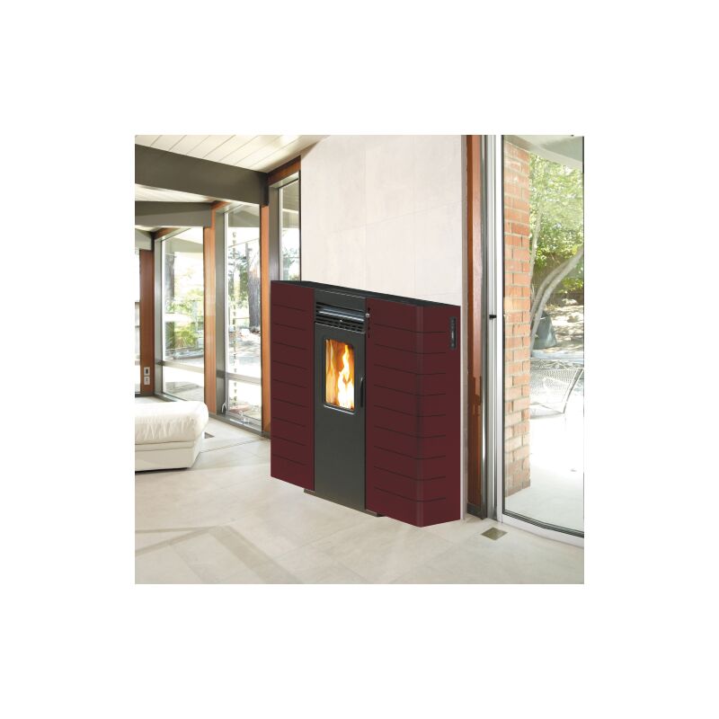 Poele a' granule's King Slim 10 canalise' 9,7 kW bordeaux pour ...