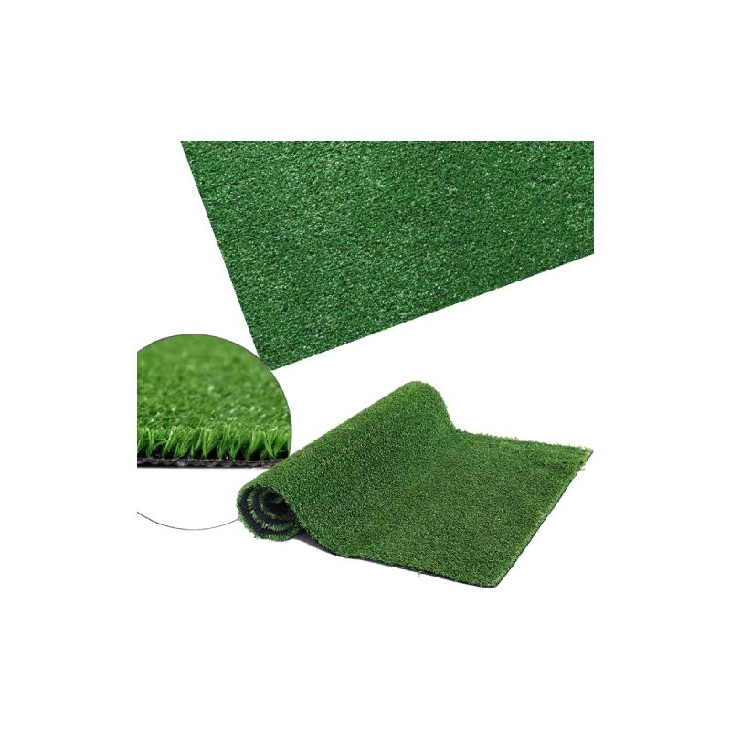 Rouleau de tapis de gazon en fibres synthe'tiques env. mt 25x1 h avec support en latex synthe ...