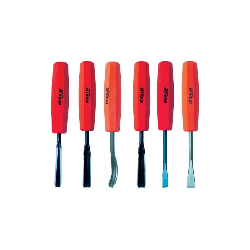 jeu de 6 gouges Iridium pour ciseaux A lame en acier A bois