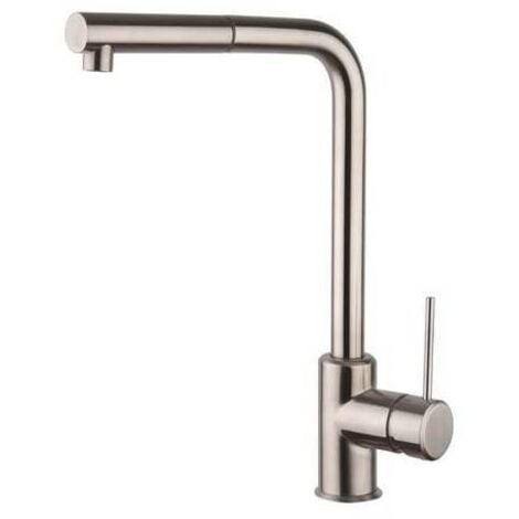 Mitigeur d'e'vier monocommande Argo Pin avec douchette extractible en laiton finition acier ...