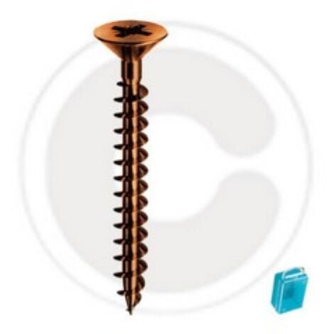 cf 50 pcs Vis de panneau tA te plate en acier bronzA Vis A bois 3,5x25 mm