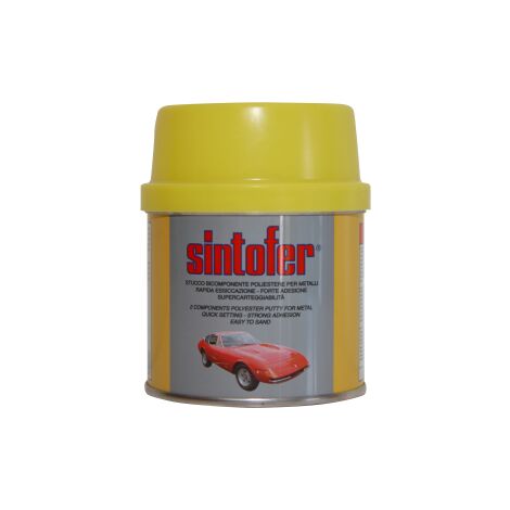Sintofer putty 150 ml pour carrosserie fer mA tal polyester gris