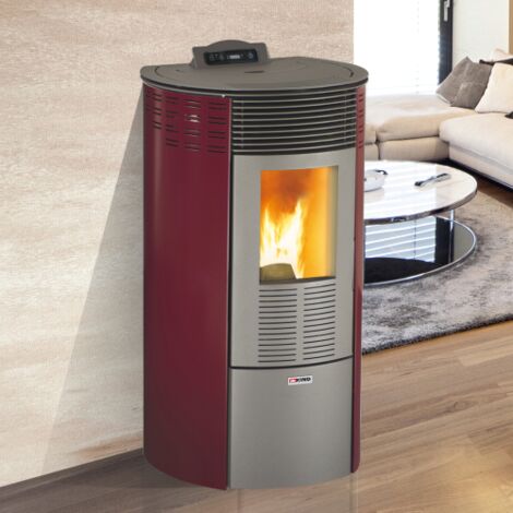 Poele a' granule's rond King 12 10,1 kW bordeaux pour habillage acier ...