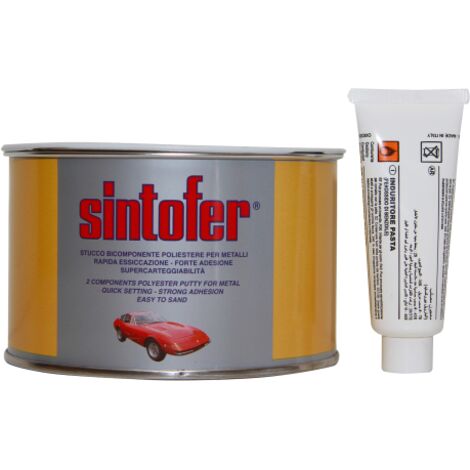 Sintofer putty 500 ml pour carrosserie fer mA tal polyester gris