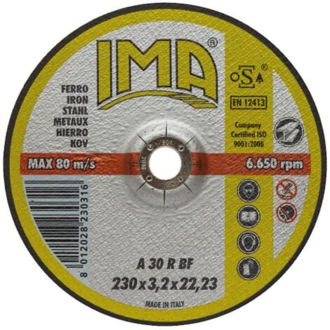 Disque abrasif ima minidisc pour couper le fer mA tallique mm 230x3 ...