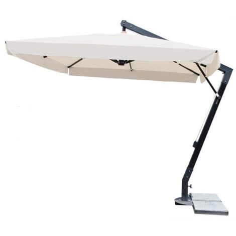 Parasol excentre' Maxima Alu 3x4 m avec manivelle en aluminium avec mat ...