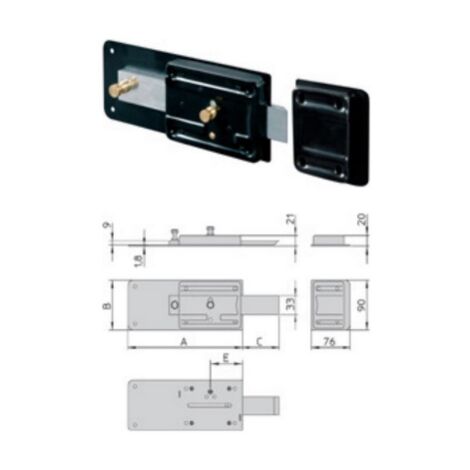 Viro 1.7853 Serrure A pA ne demi-tour 60 mm Cylindre dA tachA 5 coups ...
