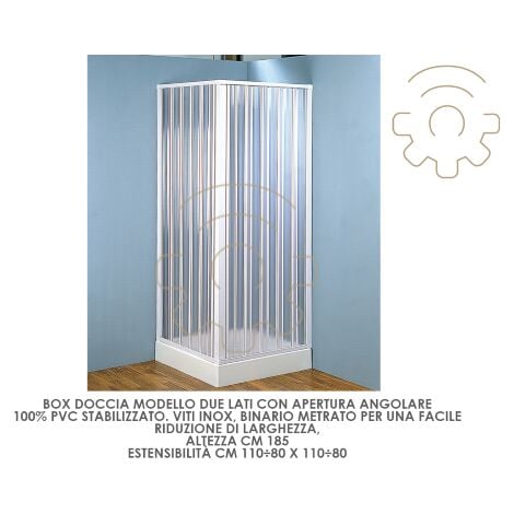 Cabine de douche pliante PVC 110 80 x 110 80 hauteur 185 cm ouverture ...
