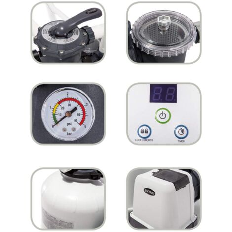 Pompe de filtration a' sable Intex 26652 pour piscines a' 6 fonctions ...