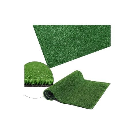Rouleau de tapis de gazon en fibres synthe'tiques env. mt 25x1 h avec support en latex synthe ...