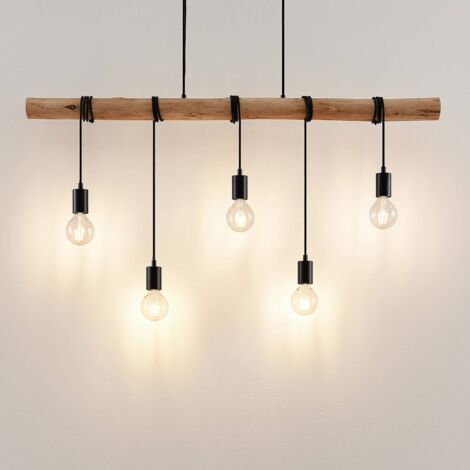 Ceiling Lightdimmable 'Rom' made of Wood for Living Room & Dining Room