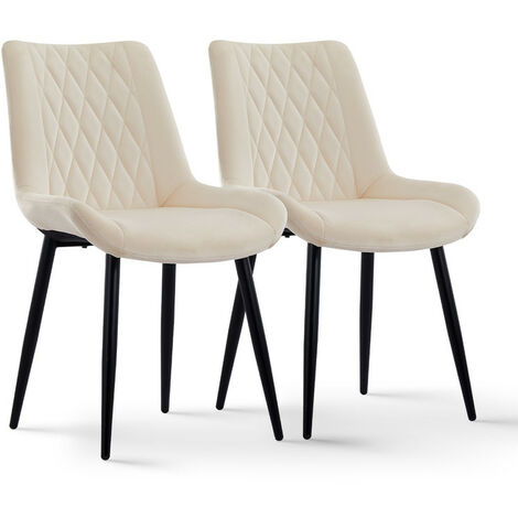 Dining Chairs 2x Vintage Velvet Upholstered Kitchen Chairs Reception ...