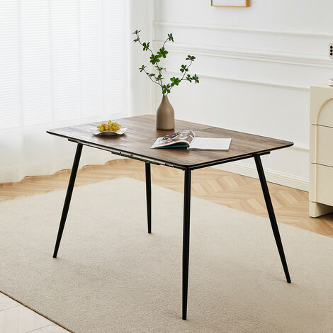 Dining Table, Extendable Dining Table, 120-160x80x75cm Kitchen Table ...