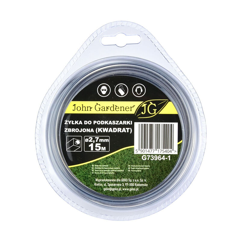 FILO PER DECESPUGLIATORE TAGLIAERBA SEZIONE 2,7mm QUADRATO 15m GEKO ...