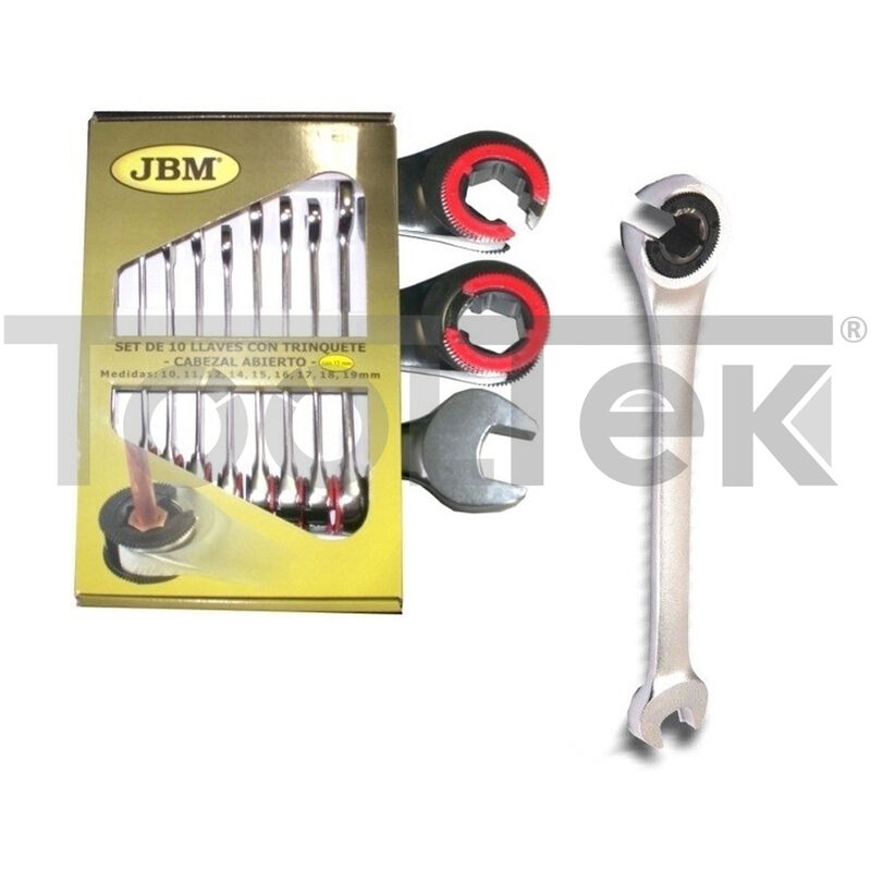 SET DI CHIAVI COMBINATE 10pz A FORCHETTA CON CRICCHETTO EXA