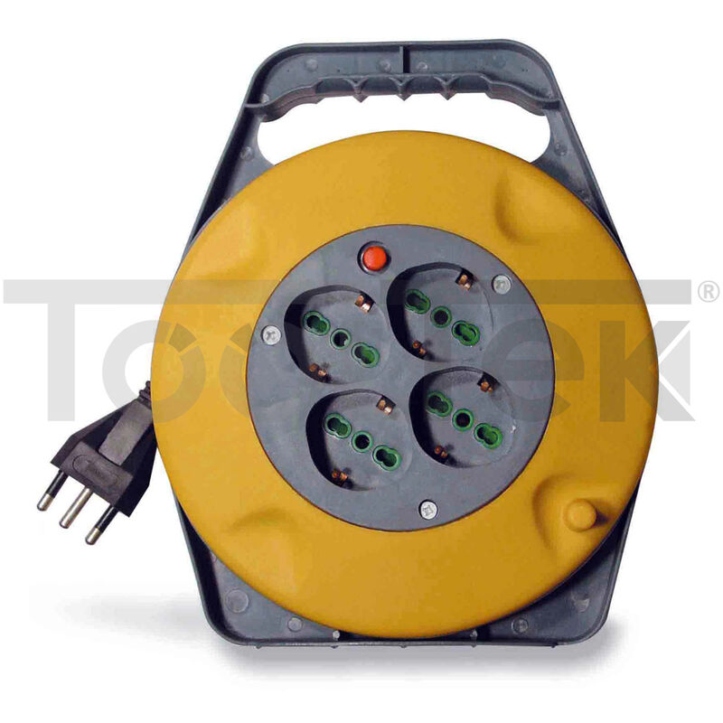 PROLUNGA AVVOLGIBILE AVVLGICAVO BOBINA ELETTRICA 10mt 4 BIPASSO SCHUKO HIT