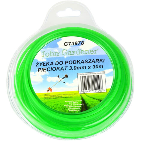 FILO PER DECESPUGLIATORE TAGLIAERBA SEZIONE 3mm PENTAGONALE 30m GEKO G73978