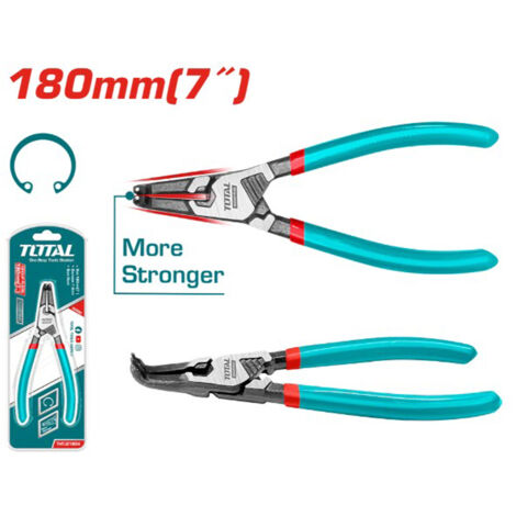 PINZA SEEGER ANELLI ELASTICI INTERNI BECCHI CURVI TESTA PIEGATA 180mm TOTAL