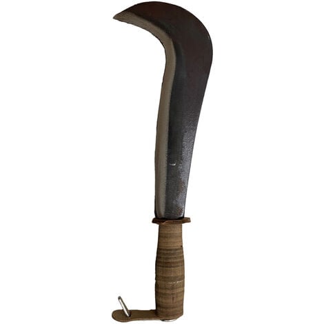 RONCOLA RONCA IN ACCIAIO MANICO CUOIO ARTIGIANALE LAMA 30cm