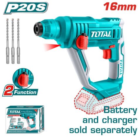 MARTELLO TASSELLATORE TRAPANO PERFORATORE A BATTERIA 1,5J TOTAL
