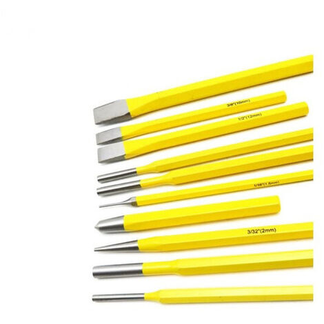 SET SCALPELLI CACCIASPINE BULINI CACCIACHIODI PUNZONI 12pz KIT