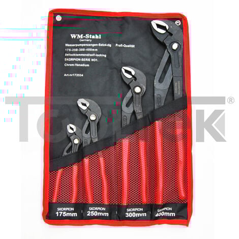 SET PINZE POLIGRIP REGOLABILI 4pz PAPPAGALLO 175-250-300-400mm PRO+