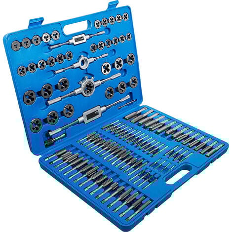 SET FILIERA FILETTATURA 110pz FILIERE MASCHI FEMMINE MISURE METRICHE ...