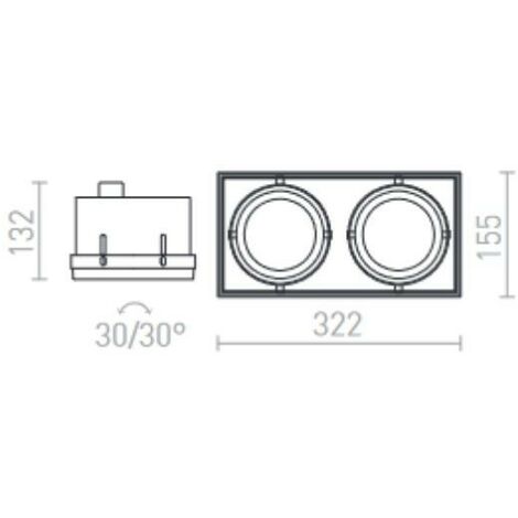 Spot ELECTRA II noir 12V G53 2x50W