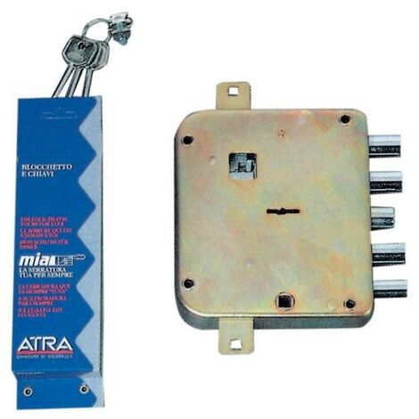 Dierre Atra 3221.2.DB serrure entrA e droite 60 double embout avec loquet et 4 pA nes pour ...