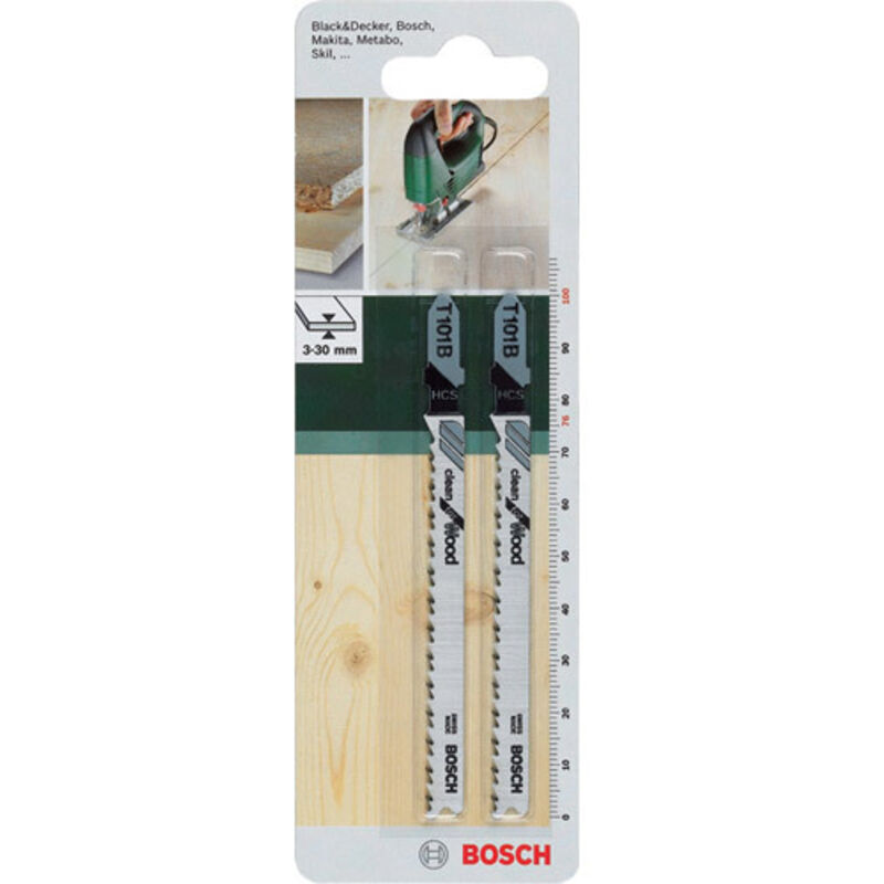 BOSCH 2609256721 Stichsägeblatt HCS, T 101 B Clean for Wood