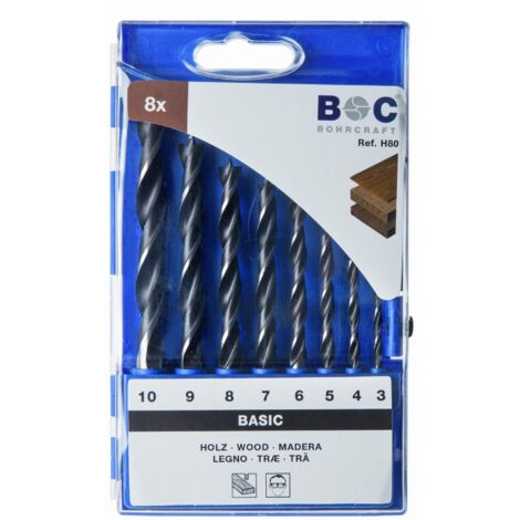 Holzbohrer-Set H80 // 3 - 10 x 1,0 / 8-tlg. Bohrcraft 31001430008