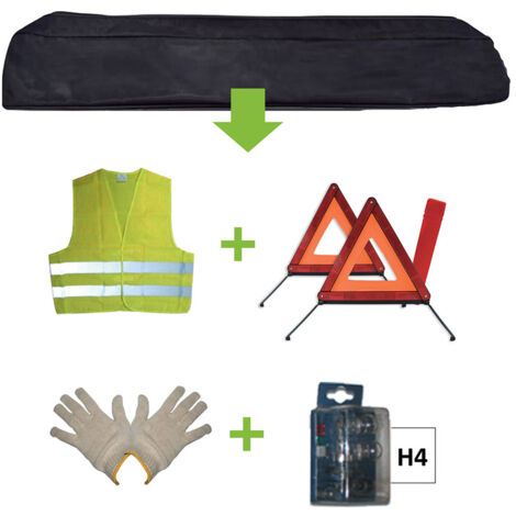 NOTFALLSET SCHWARZE TASCHE + MK H4 + WESTE + TRIANG. + HANDSCHUHE JBM52781