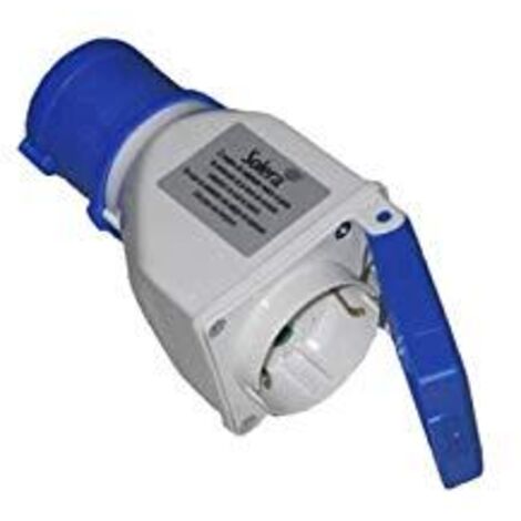 E3/46007 Clavija Adaptador Cetac A Base Schuko Con Tapa 2P+T 16A (Retractilado) Solera