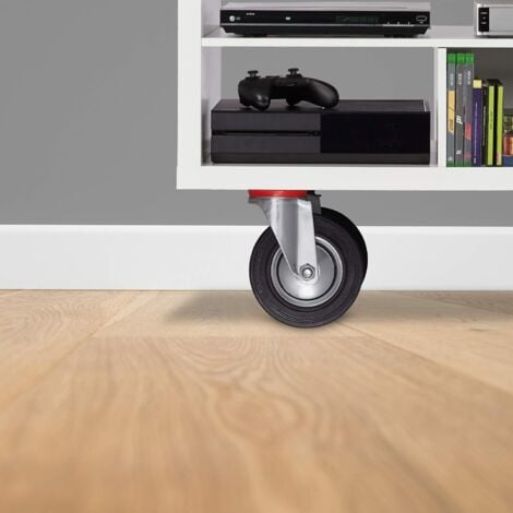 2 x Pied de meuble, Roulette pivotante Blocage double, Ø 125 mm ...