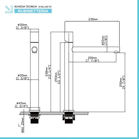 Set miscelatori lavabo alto e bidet nero opaco con leva zigrinata Gemini