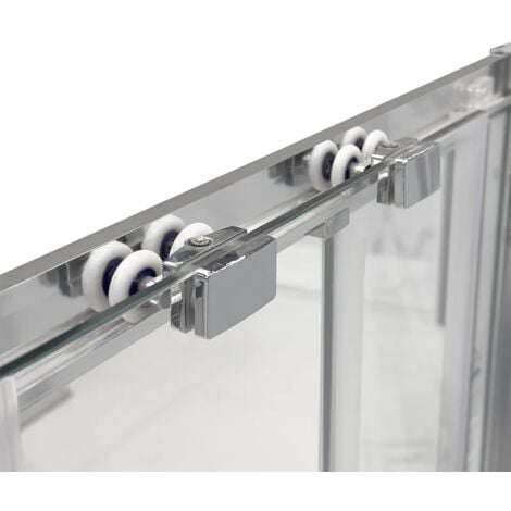 Set 2 ruote superiori universali in acciaio per box doccia scorrevole
