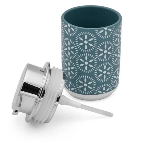 Dispenser porta sapone da appoggio in ceramica turchese cobalto Circus