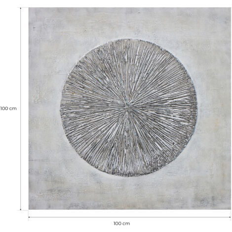 Tableau Peinture Abstraite Kuatéh 100x100 cm avec Effet 3D