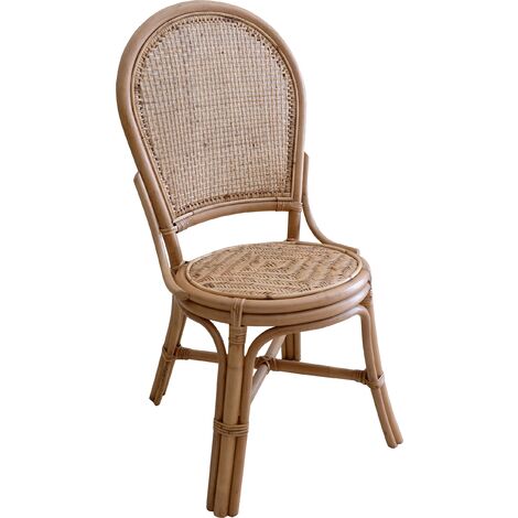 Chaise en Rotin Naturel pour Salle à Manger Chillvert Parma 46x50x97 cm ...