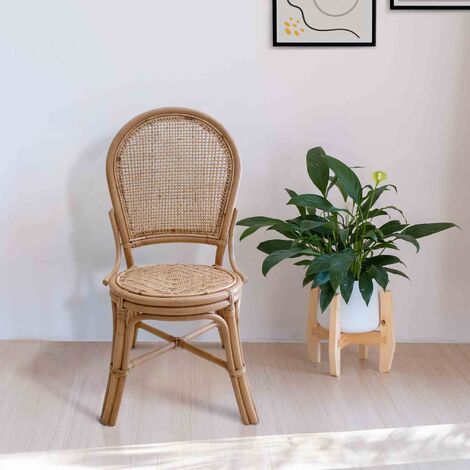 Chaise en Rotin Naturel pour Salle à Manger Chillvert Parma 46x50x97 cm ...