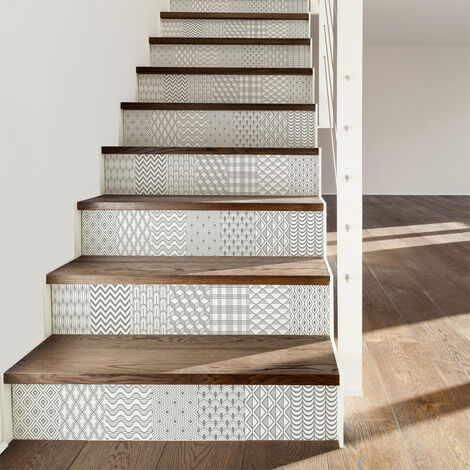 Stickers adhésifs escalier carrelages contremarche - THORVALD - 2 ...